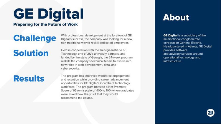 GE Digital x Georgia Tech x 2U, Inc. I Enterprise Case Study | 2U